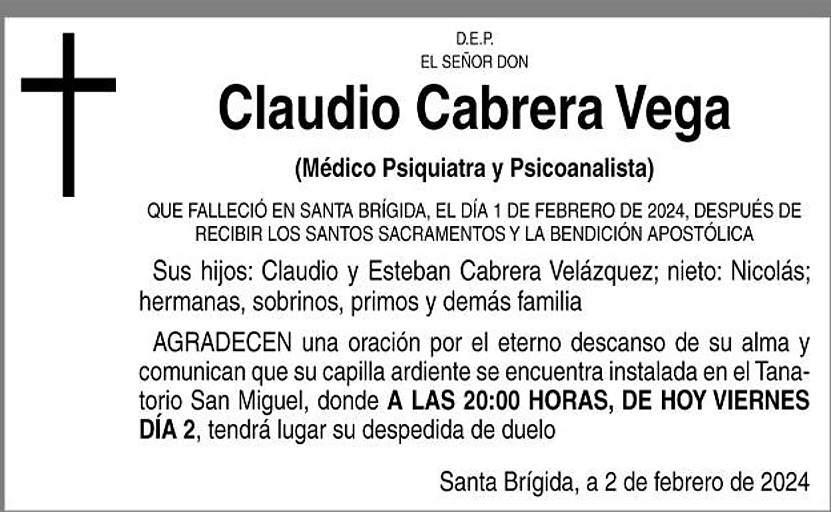 Claudio Cabrera Vega | Canarias7